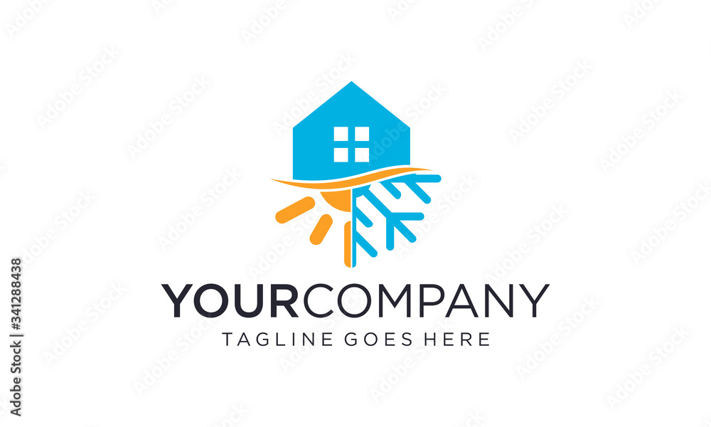 Weather change hot and cold for logo designs vector editable on white ...