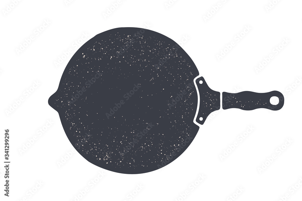 Vintage kitchen frying pan. Kitchen wall decor, sign, graphic design ...