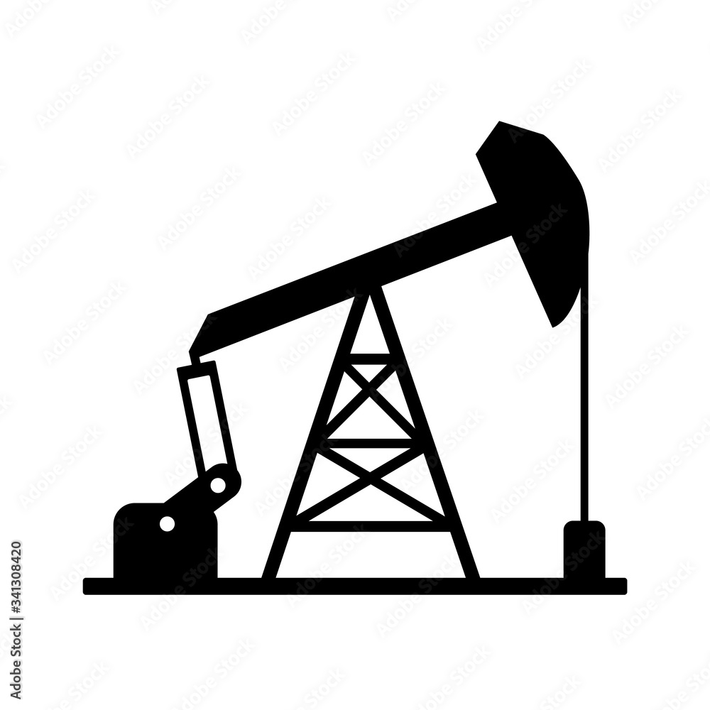 Sucker rod pump icon logo for oil and gas industry. Rocking machine ...