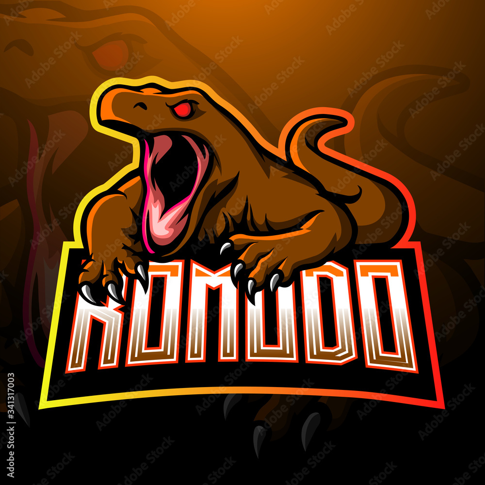 Komodo dragon esport logo mascot design Stock Vector | Adobe Stock