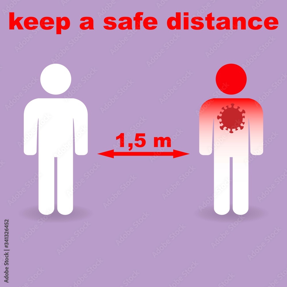 Safety measure: keep safe distance with coronavirus sick people ...