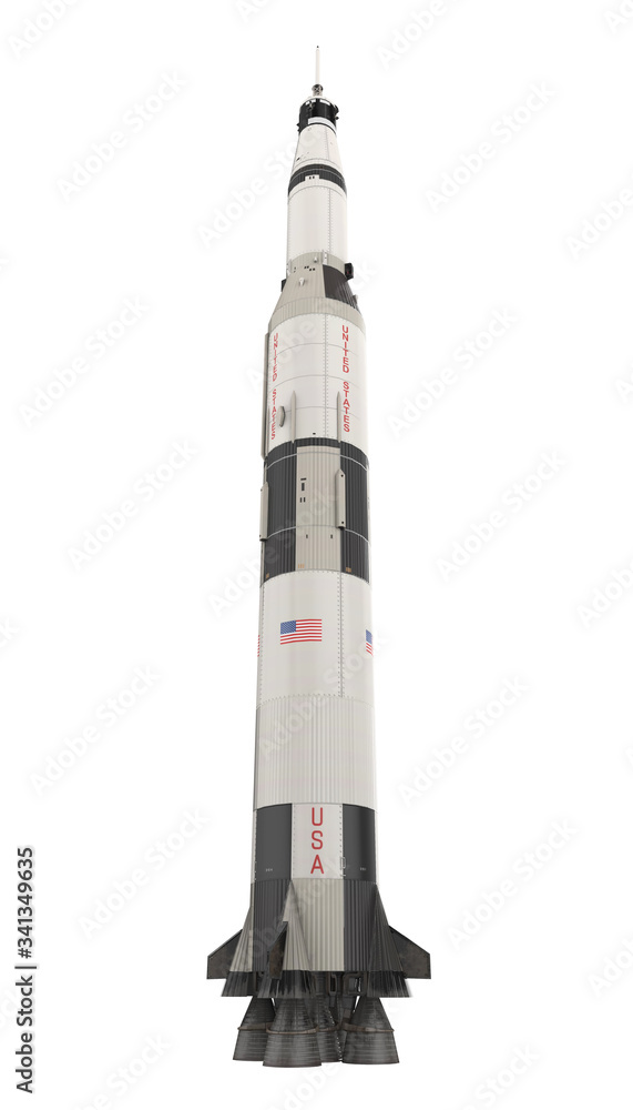 Saturn V Rocket Isolated Stock Illustration | Adobe Stock