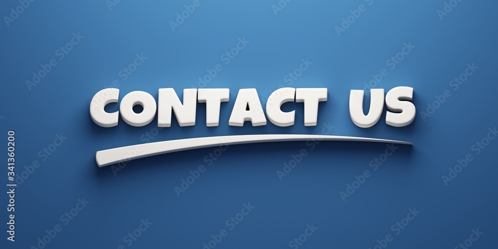 Contact Us Writing. 3D Render Illustration banner Stock Illustration ...