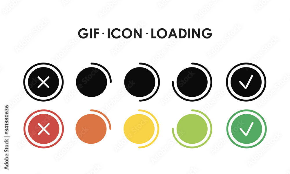 Loading Progress Indicator Sequence Sprite Sheet For Gif Stock Vector ...