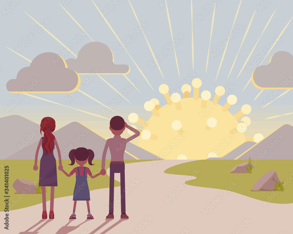 People watching the dawn of new virus. Start and beginning of human ...