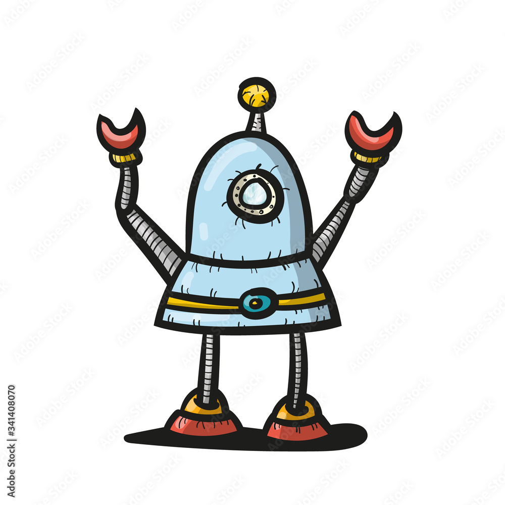 Spaceman Robot Symbol Vector Illustration Isolated on White Background ...