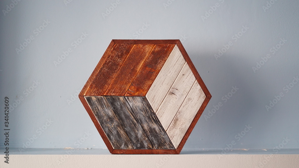 Decorative wooden wall coating hexagon shape in the color of various ...