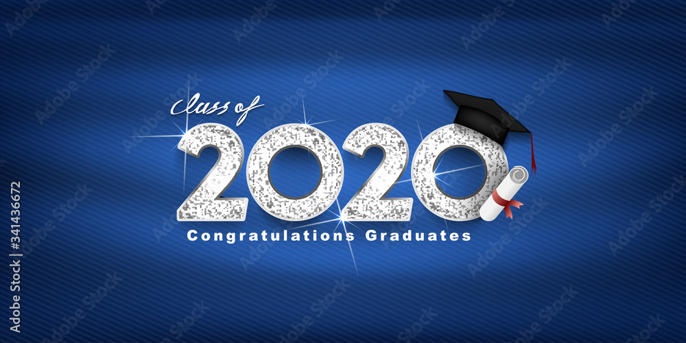 Class of 2020 Vector text for graduation silver design, congratulation ...