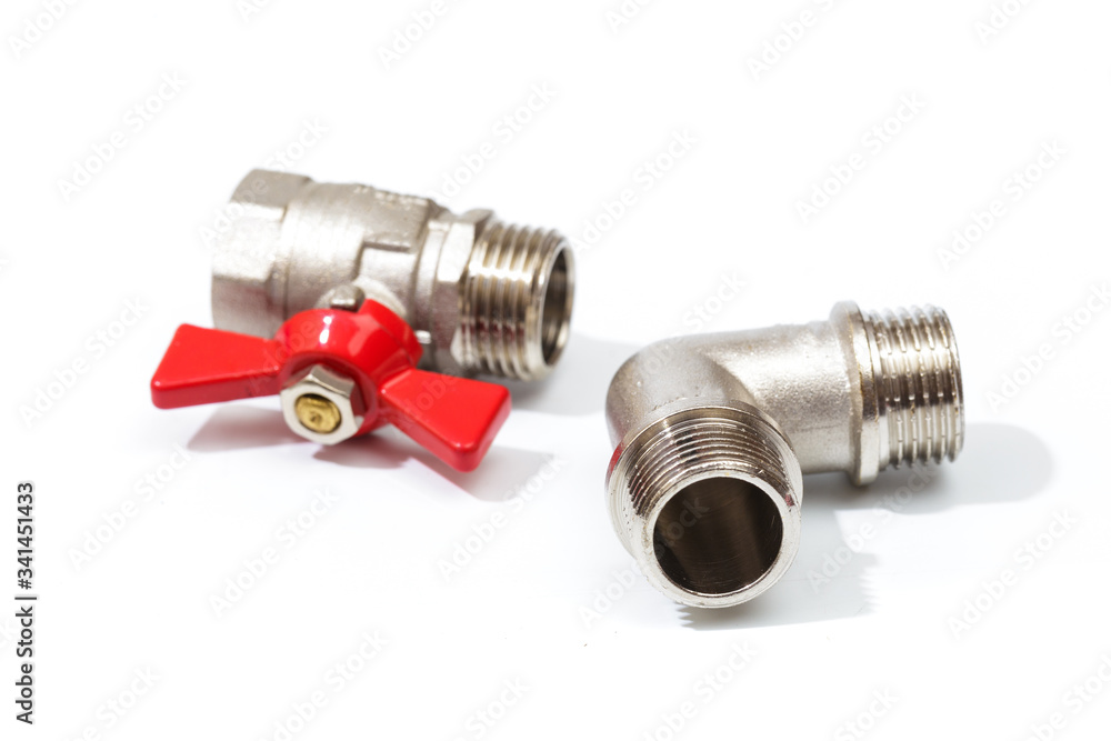 Plumbing inlet pipe valve, isolated on white background - IMAGE Stock ...