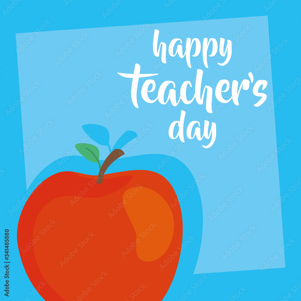 Happy Teachers Day Celebration With Apple Fruit Stock Vector Adobe Stock happy-teachers-day-celebration-with-apple-fruit-stock-vector-adobe-stock