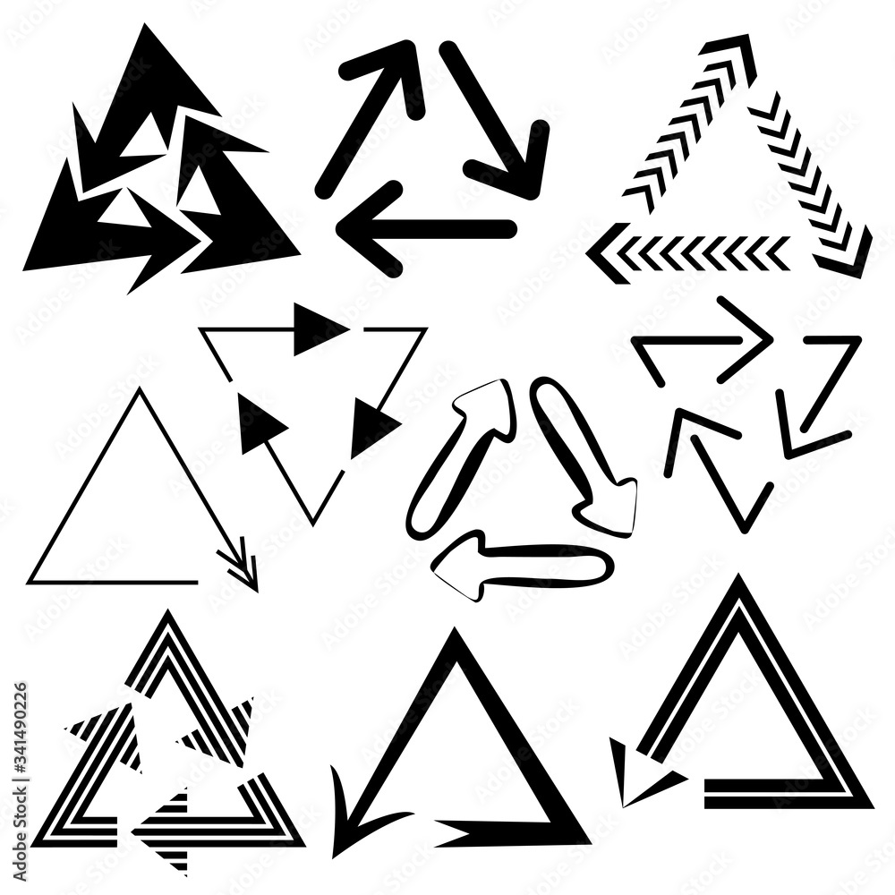 Big set of arrows for design interface. Black isolated on white ...