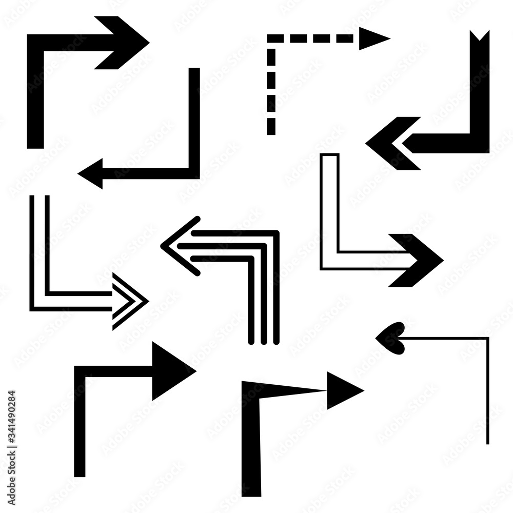 Big set of arrows for design interface. Black isolated on white ...