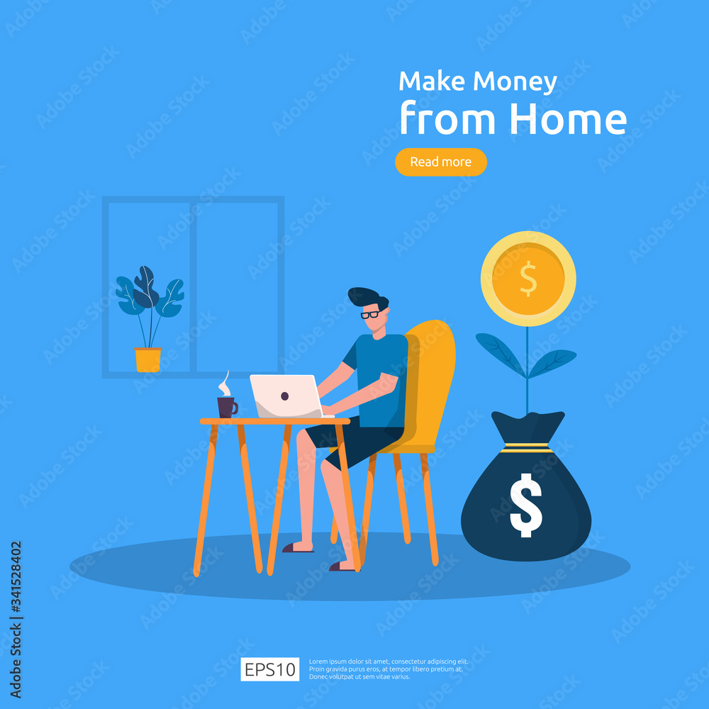 freelancer sitting at home. employer office workplace desk working with ...