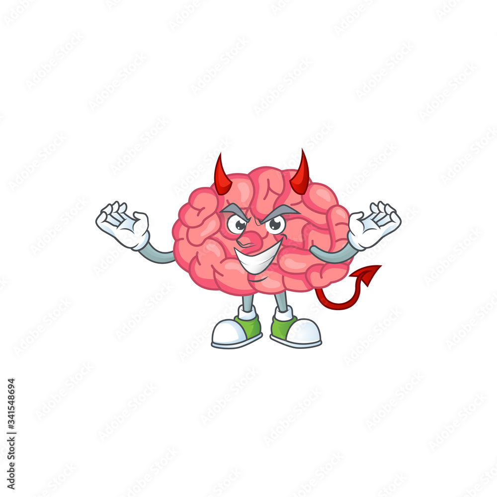 A picture of devil brain cartoon character design Stock Vector | Adobe Stock