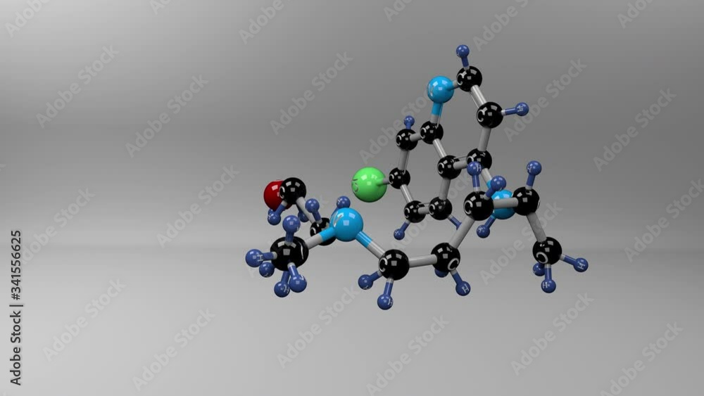Hydroxychloroquine molecule. Molecular structure of plaquenil, used to ...