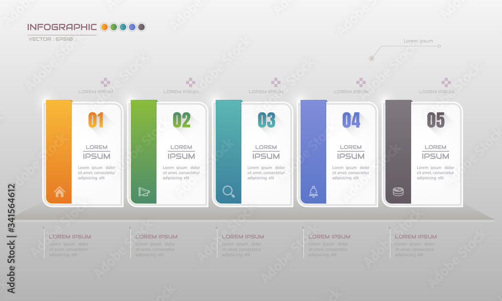 Infographics design template with icons, process diagram, vector eps10 ...