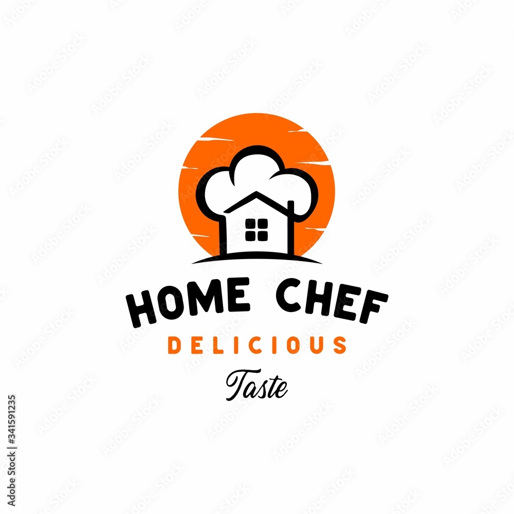 Vintage retro Home Chef logo design vector from creative combination of ...
