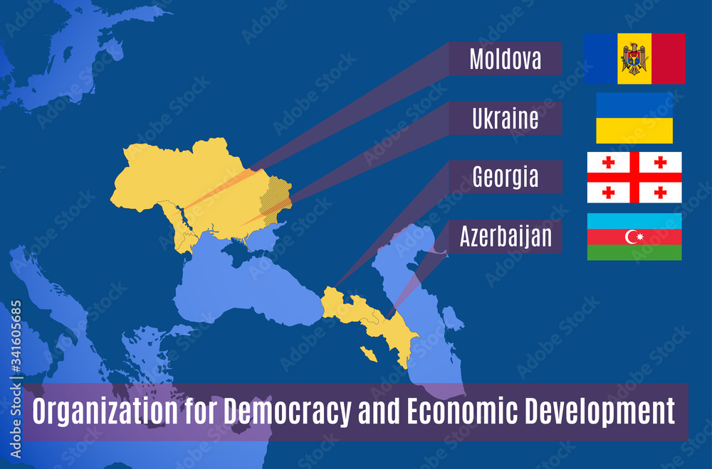 Map of the Organization for Democracy and Economic Development. Map of the Organization for ...