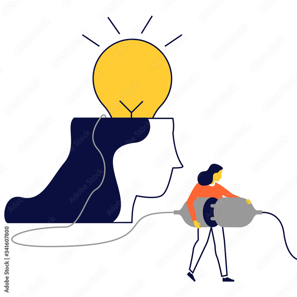 Conectar ideas. Concepto de creatividad e innovación. Stock Vector ...