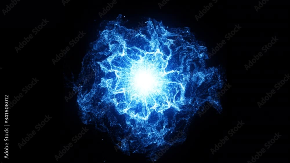 Vídeo do Stock: Explosion blue shockwave video.Blue energy loop ...