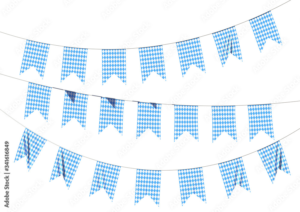 Oktoberfest party flags garlands buntings with checkered pattern Stock ...