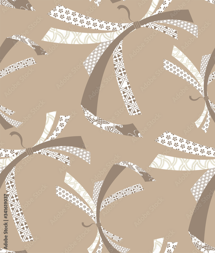 ribbon traditional geometric kimono seamless pattern vector sketch ...