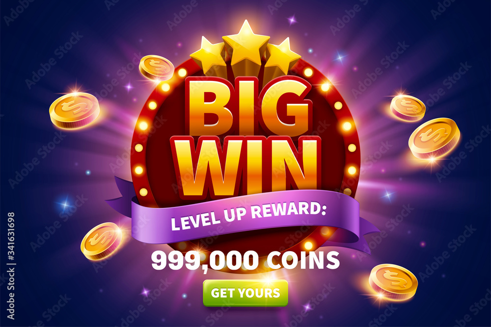 Big win pop up ads with coins Stock Vector | Adobe Stock