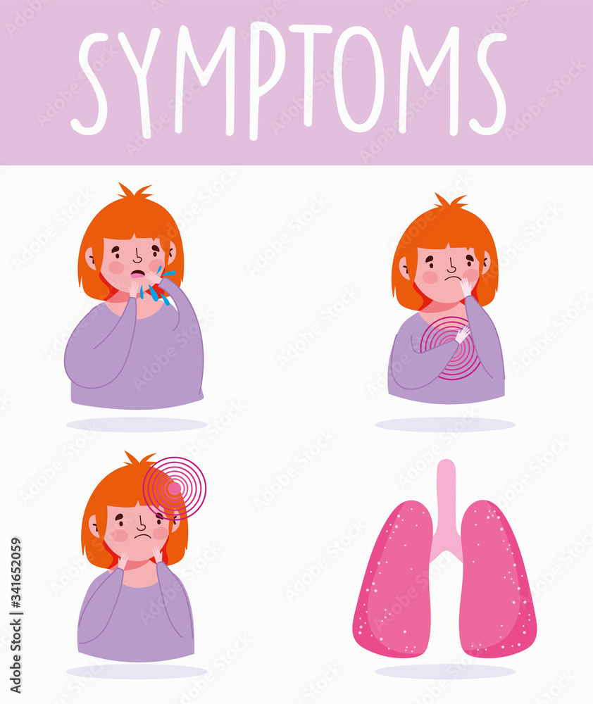 covid 19 coronavirus infographic, symptoms sore throat, shortness of ...