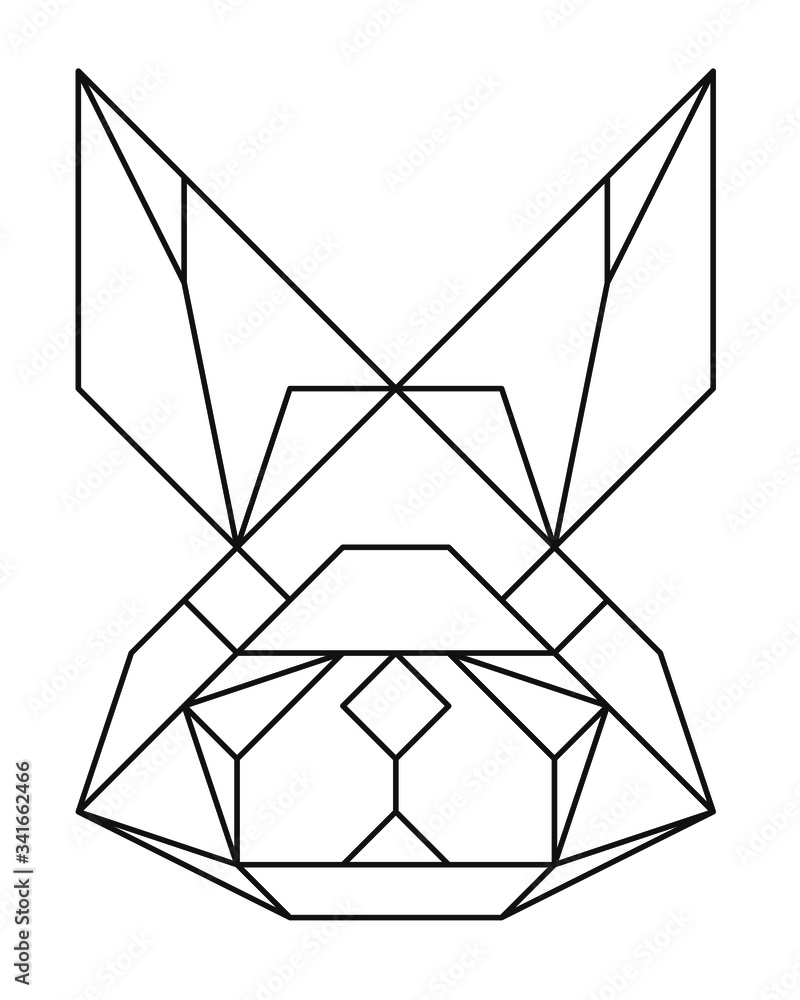 Rabbit bunny head low poly vector illustration. Geometric animal ...