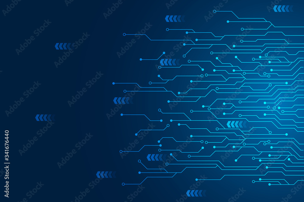 Abstract futuristic circuit board Illustration, High tech technology ...