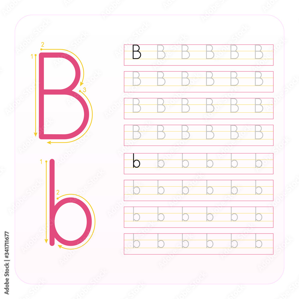 Writing practice letter B printable, kindergarten kids to improve basic ...