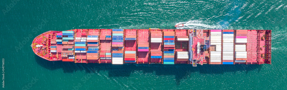 Container Ship Vessel Cargo Carrier. import export logistic and export ...