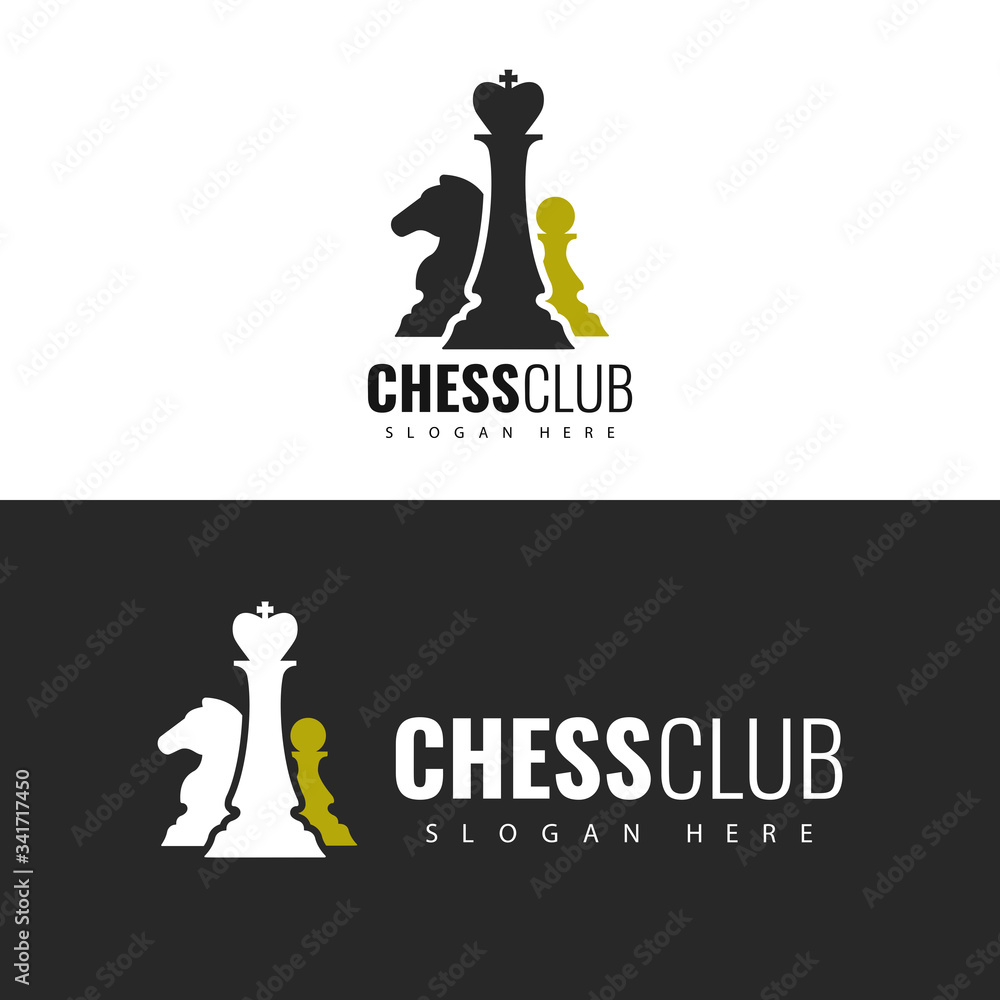 Vector illustration. Chess Club Logo design. Stock Vector | Adobe Stock