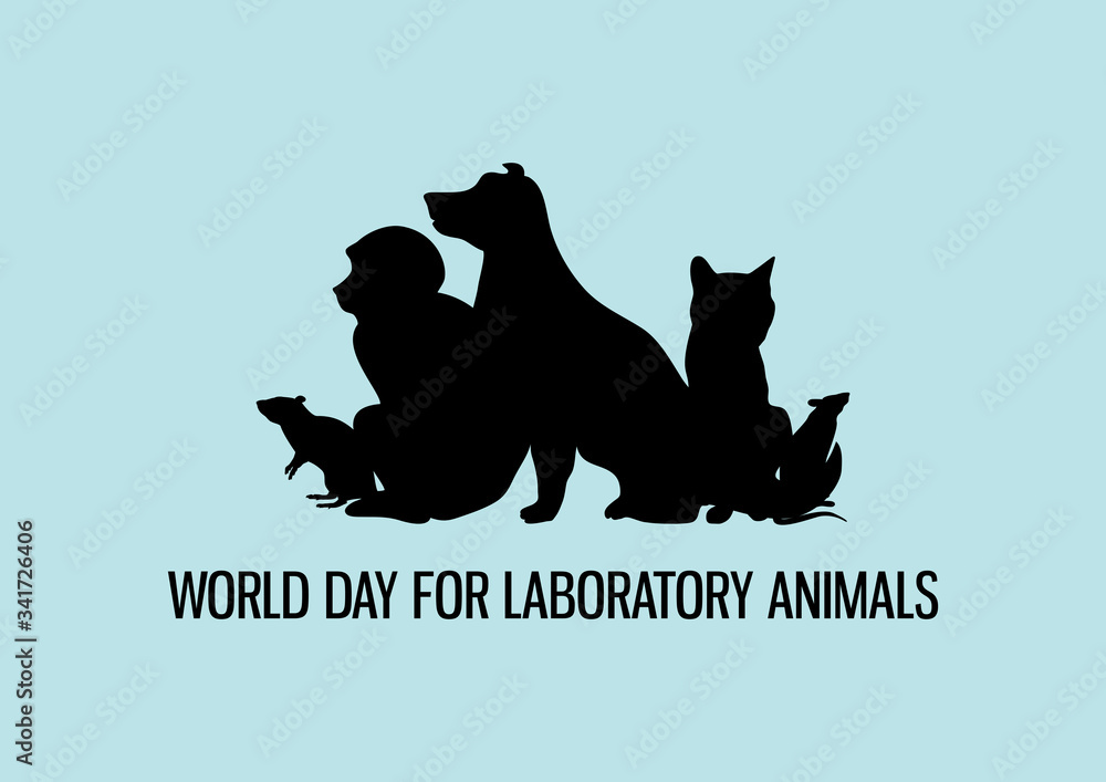 World Day for Laboratory Animals vector. Laboratory animals black ...
