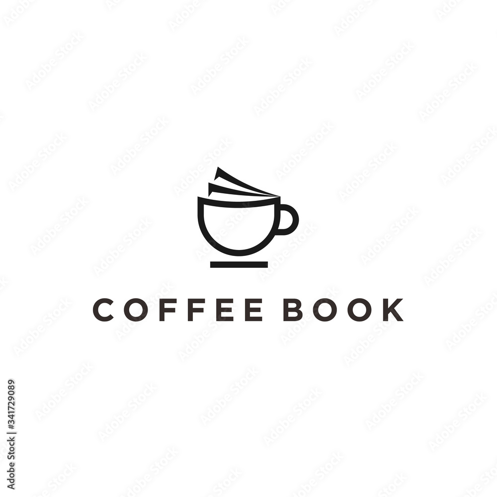 coffee book logo vector icon Stock Vector | Adobe Stock