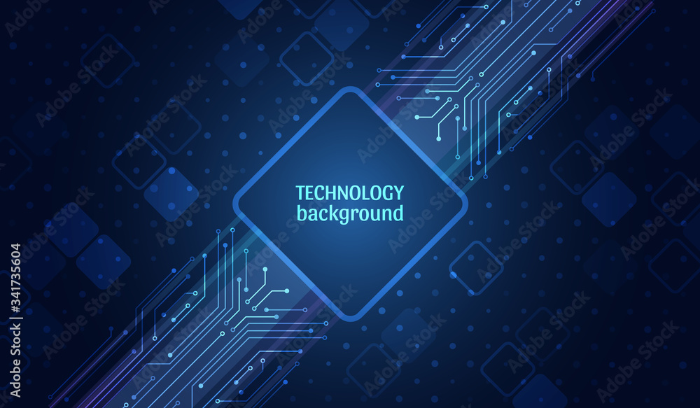 Futuristic sci fi technology background. Hi tech circuit design ...