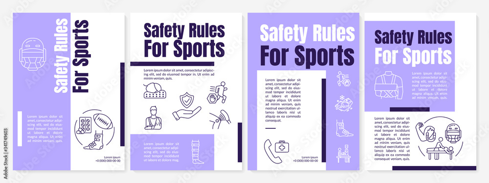 Safety sport rules, healthcare activity brochure template. Flyer ...