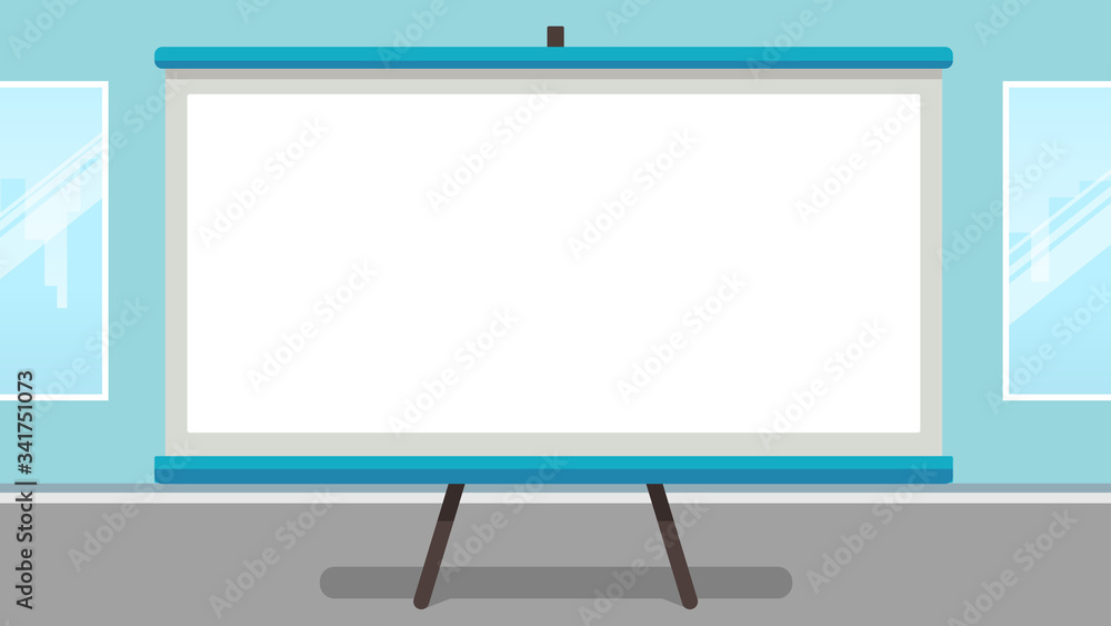 Blank presentation screen. White board for business, empty paper ...