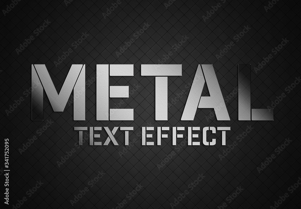 Metal Text Effect Style Mockup Stock Template | Adobe Stock