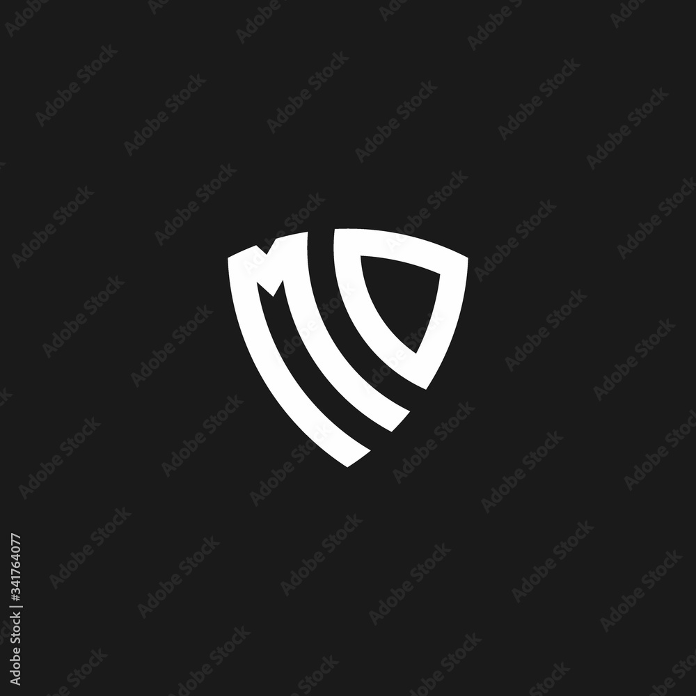 MD monogram logo with shield shape Stock Vector | Adobe Stock
