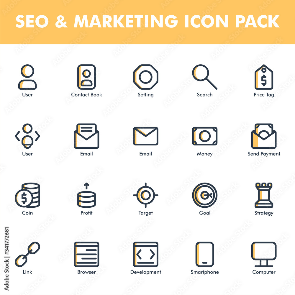 Seo & Marketing icon pack isolated on white background. for your web ...