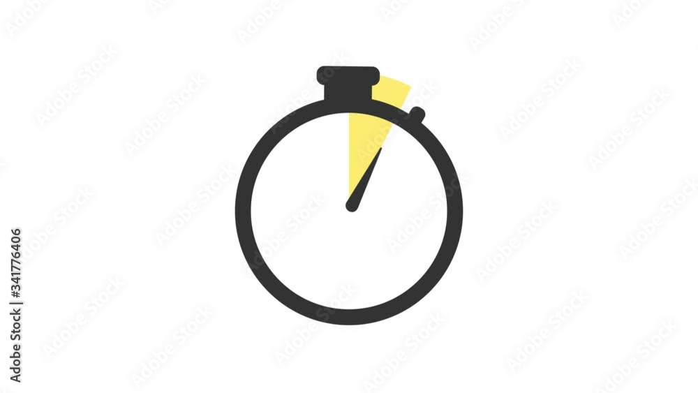 Stopwatch animated icon. Clock with moving arrows. Loop. Alpha channel ...