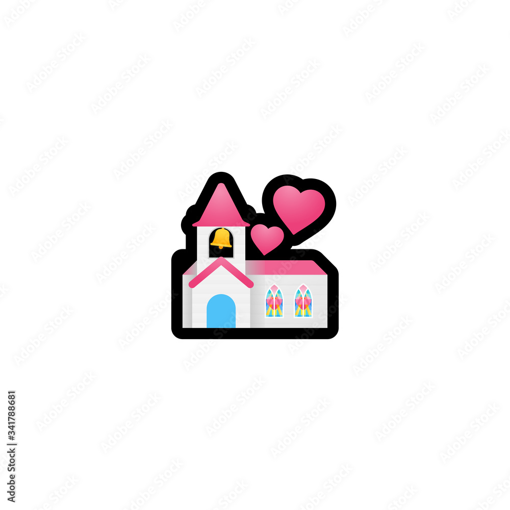 Wedding Vector Icon. Isolated Church Cartoon Style Emoji, Emoticon ...