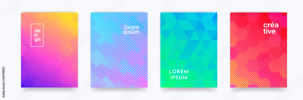 Color gradient background, geometric halftone pattern, vector abstract ...