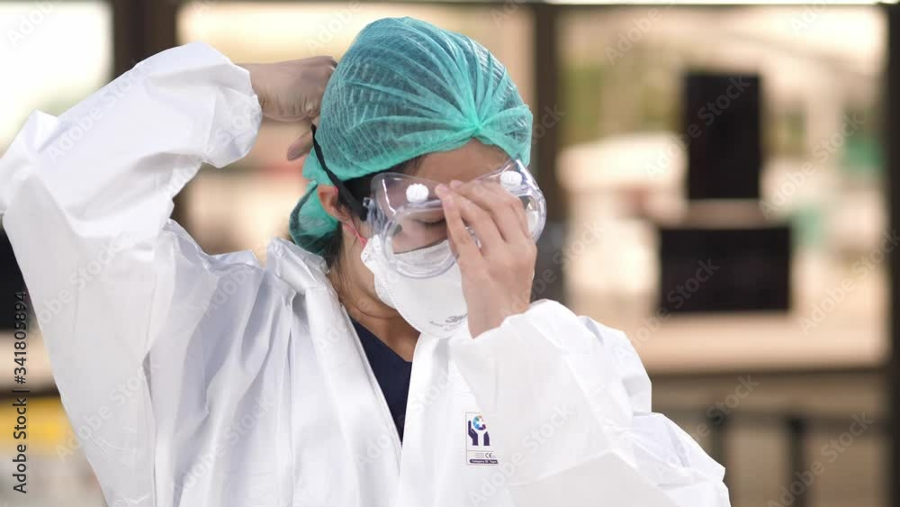 doctor wearing PPE suit personal protective equipment for working ...