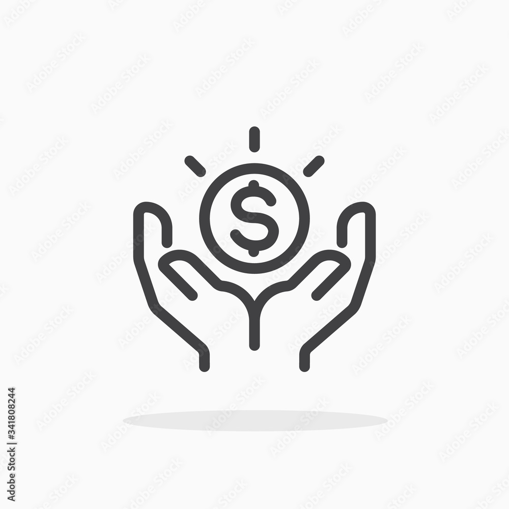 Save money icon in line style. Editable stroke. Stock Vector | Adobe Stock