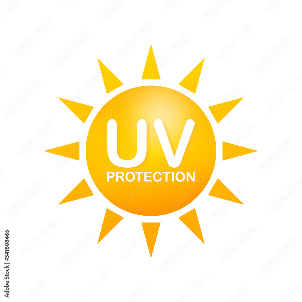 Uv protection. Sun icon symbol. Danger symbol. Uv radiation. Vector ...