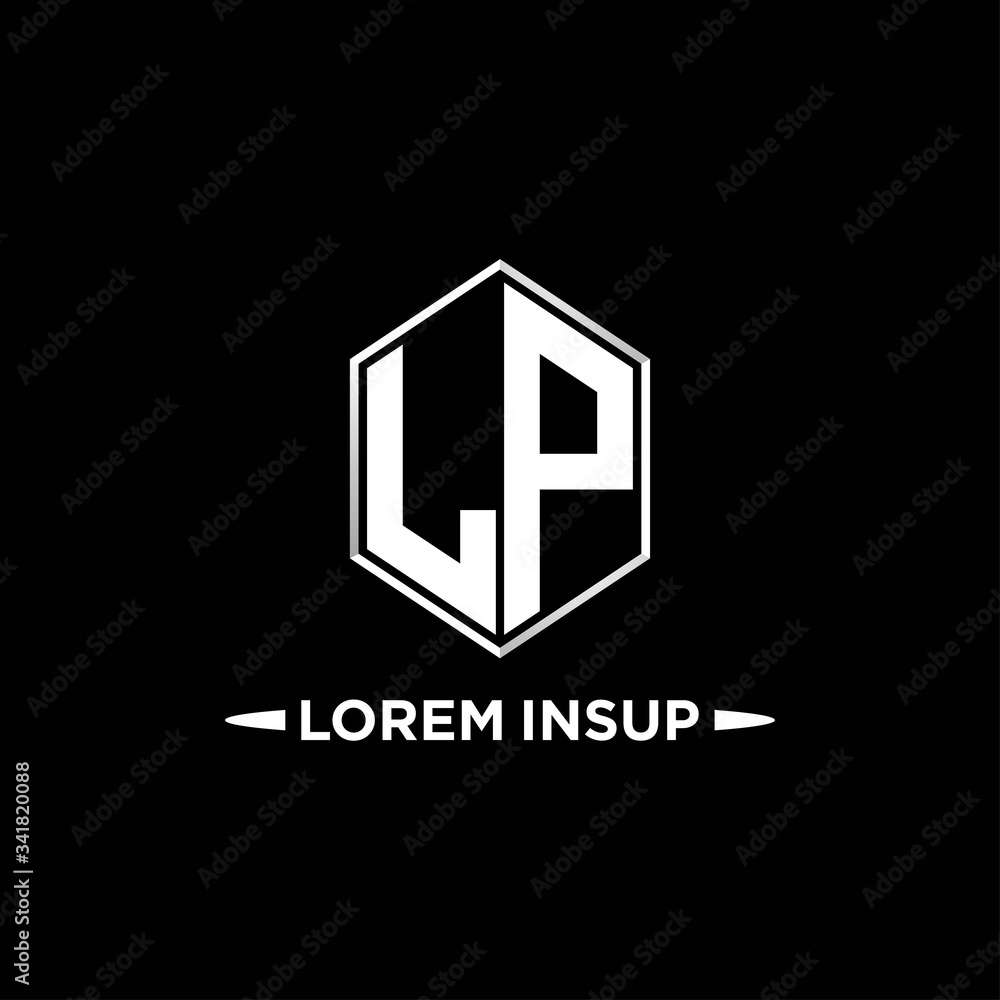 LP initial hexagon logo monogram designs modern templates . Stock ...