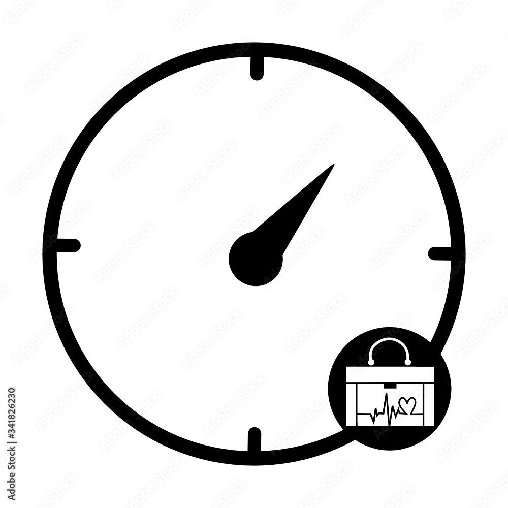 Working time, clock, watch icon. Concept of UI design elements. Digital ...