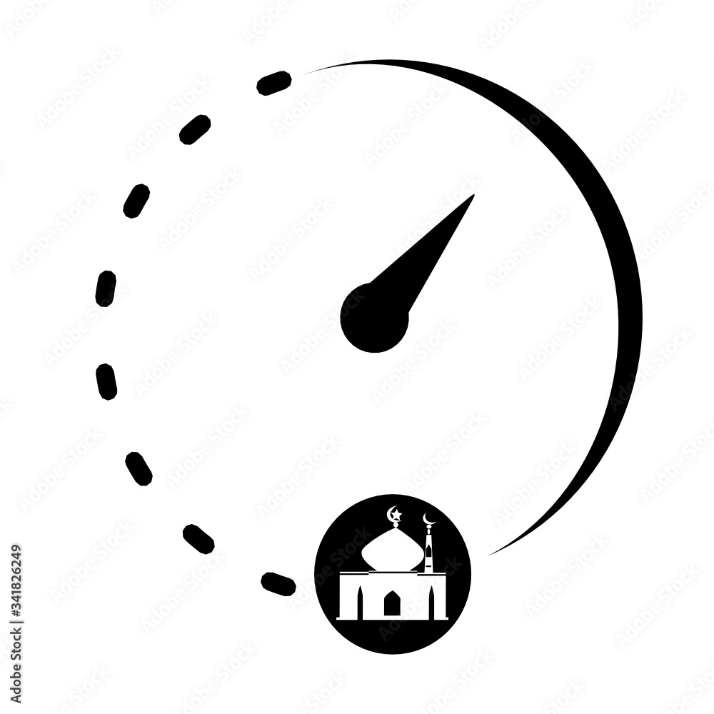Prayer time, clock, watch icon. Concept of UI design elements. Digital ...